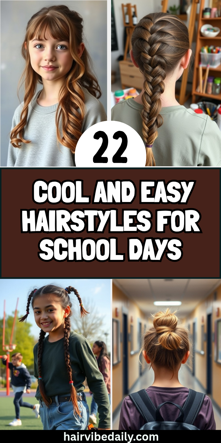 22 Cool and Easy Hairstyles for School Days - Hair Vibe Daily
